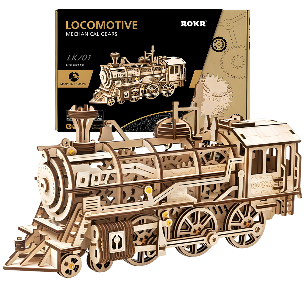 ROBOTIME Wooden 3D Puzzle - Locomotive | Mechaniczne Modele